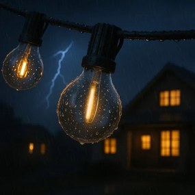Brilagi - LED Venkovní dekorační řetěz GIRLANDA 10xE12 8m černá IP44 teplá bílá