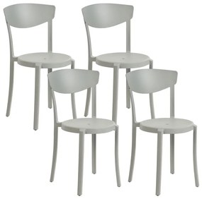 Sada 4 jídelních židlí světle šedé VIESTE Beliani