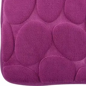 MSV PEBBLES koupelnová předložka 40 x 60 cm fialová / polyester, PU pě