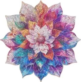 RoboTime Dřevěné puzzle Květinová mandala / 200 dílků / od 14 let