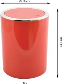 MSV KAMAKA výklopný odpadkový koš 6 L červený / plast
