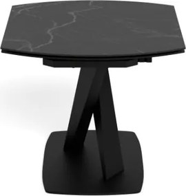 Rozkládací jídelní stůl Morella 120/180 cm černý mramor/černý