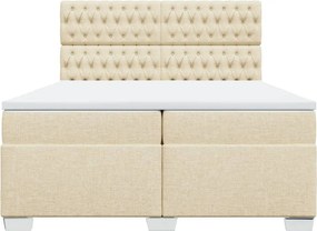 Box spring postel s matrací krémová 200x200 cm textil 3292907