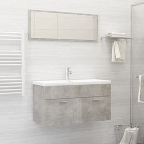 Set koupelnového nábytku - s umyvadlem a baterií - 91 cm - dřevotříska | betonově šedý