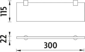 Nimco Police bez ohrádky, 30 cm BORMO černá - BRC 11091B-30-90