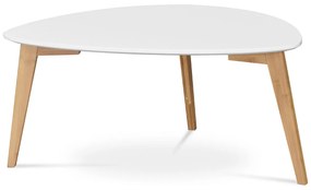 AUTRONIC Stůl konferenční 85x48x40 cm,  MDF bílá deska,  nohy bambus přírodní odstín