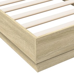 Rám postele dub sonoma 90 x 190 cm kompozitní dřevo - Default Title