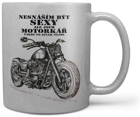 Hrnek Sexy motorkář – stříbrný (Náplň hrníčku: Žádná)