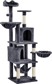 Škrabadlo pro kočky Yaheetech – tmavě šedá, 48,5 cm (délka) × 48,5 cm (šířka) × 174,5 cm (výška), 175 cm (266057693976)