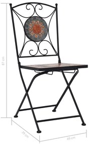 Mozaikové bistro židle 2 ks oranžovo-šedé,  46718