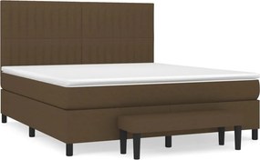 Box spring postel s matrací tmavě hnědá 180x200 cm textil 3136776
