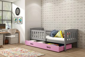 BMS Group Dětská postel Kubus 1 Grafit/růžová - 190x80