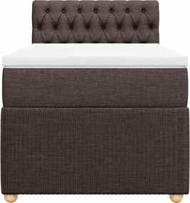Box spring postel s matrací tmavě hnědá 90x200 cm textil 3289649