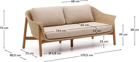 Béžová/v přírodní barvě čalouněná zahradní pohovka Galea – Kave Home