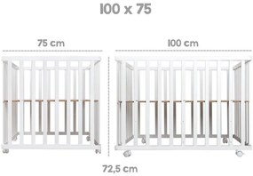 Bílá dětská ohrádka na kolečkách 100x75 cm Style – Roba