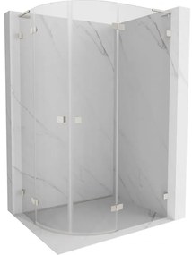 Mexen Lunar, L pravý půlkruhový sprchový kout 100 x 80 cm, 8mm čiré sklo, ocelový profil, 833L-100P-080L-97-00
