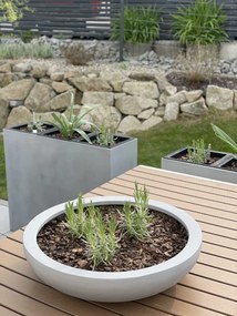 Okrasná miska PLANA, sklolaminát, Ø 54 cm, šedá