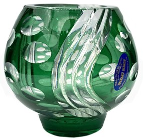 Svícen Globe barevný na čajovou svíčku 10 cm - Zelená