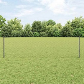 Hexagonální plot s podpěrou 50 x 0,5 m Ocel potažená PVC Šedá 3336884