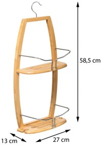 Polička do koupelny Oval, bambus/s chromovými prvky