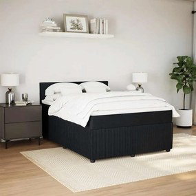 Box spring postel s matrací černá 140x200 cm samet 3287760