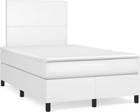 Box spring postel s matrací bílá 120x200 cm umělá kůže 3142714