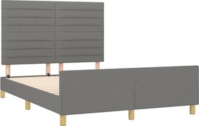 Postel bez matrace tmavě šedá 140 x 200 cm textil 3125139