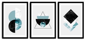 Kalune design Set 3 obrazů v černém rámu GEOMETRY 841APY3102