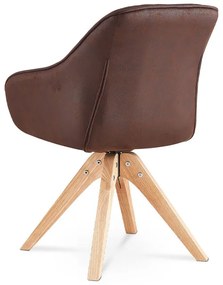 Autronic Jídelní a konferenční židle, potah hnědá látka v dekoru broušené kůže, nohy masi HC-772 BR3