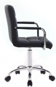 LuxuryForm Židle VERONA na stříbrné podstavě s kolečky - černá