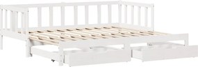 Válenda s přistýlkou a zásuvkami bez matrace bílá 90x200 cm 3302188