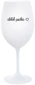 ÚKLID POČKÁ - bílá  sklenice na víno 350 ml