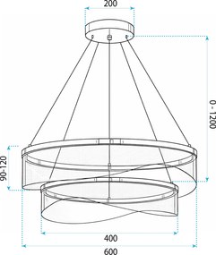 Toolight Rea, ZÁVĚSNÁ STROPNÍ G146-2CP GOLD, OSW-04702
