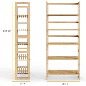 Casaria Regál z masivu Öland 135 x 58 x 27 cm 101461