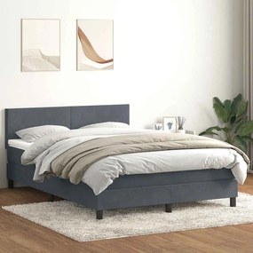 Box spring postel s matrací tmavě šedá 160x210 cm samet 3316024