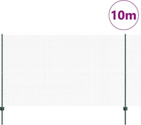 Svařovaná drátěná plotovina s tyčkami 10 x 1,4 m Zelená 3336455