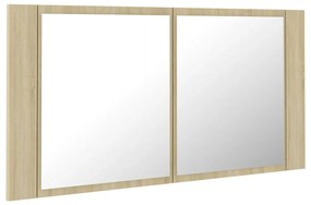 vidaXL Marketos LED koupelnové zrcadlo dub sonoma 90 x 12 x 45 cm akrylové