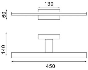 Mantra 6763 Morne, nástěnné svítidlo nad zrcadlo, bílá, LED 12W 1080lm 4000K, šířka 45cm, IP44