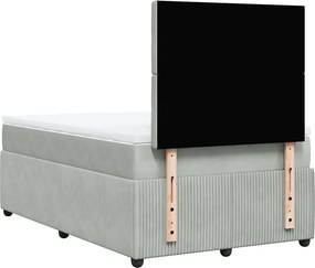 Box spring postel s matrací světle šedá 120x190 cm samet 3292298