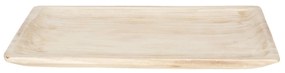 Obdélníkový přírodně dřevěný vydlabaný podnos - 51*32*4 cm