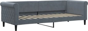 Válenda s přistýlkou a matracemi tmavě šedá 80 x 200 cm samet 3197789