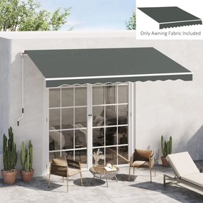 Náhradní plátno Outsunny pro markýzu - Měkký vlnkový lem - Vysoce husté polyesterové 280 g/m² s ochrannou proti UV záření v šedé 3,82D x 2,4Š (projek…