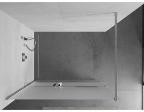 Mexen Kioto+, sprchová zástěna s poličkou a držákem na ručníky 80 x 200 cm, 8mm námraza sklo, chromový profil, 800-080-121-01-30