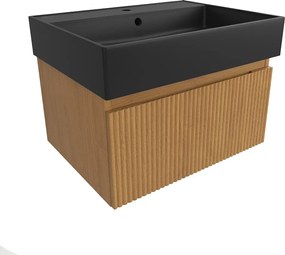 Koupelnová skříňka s umyvadlem SAT Evolution 58x30x44,5 cm dub medový mat SATEVO60DMU2B