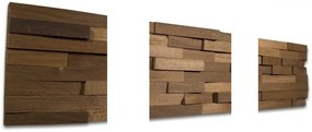 SPLITT MINI WOOD,  DUB TERMO, 8 řad, štípaný obklad  - balení obsahuje 3 kusy panelů (180 x 180 mm)