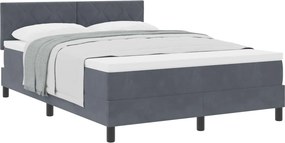 Postel s boxspringem s čelo Tmavě šedá 160 x 200 cm samet 3339249