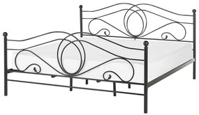 Dekorativní černá kovová postel 180x200 cm LYRA Beliani