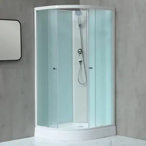 MILD AS-Pravý 100x80 WHITE Sprchový box asymetrický s nízkou akrylátovou vaničkou