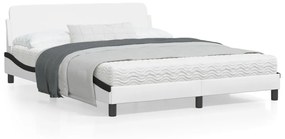 Rám postele s čelem bílý a černý 160 x 200 cm umělá kůže