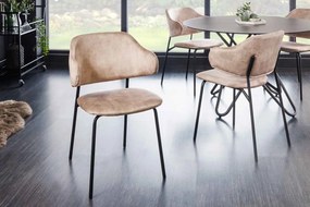 Designová jídelní židle Takuya šampaňský samet